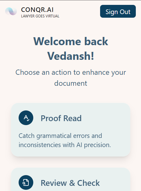 Conqr.ai – Your Legal AI Co-Pilot